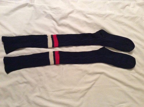 Vintage Wigwam Tall Cable Knicker Socks Wool Knit Striped Hipster Ski ...