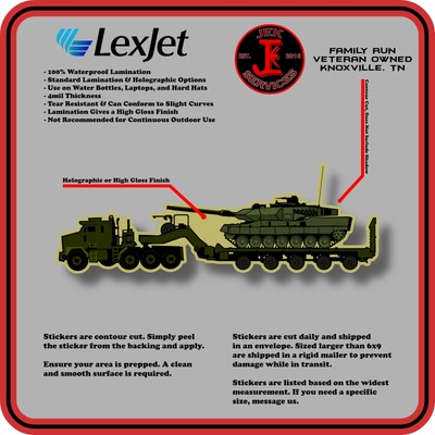 US Army M1070 HETT Hauling M1 Abrams Tank Waterproof Sticker Decal for ...