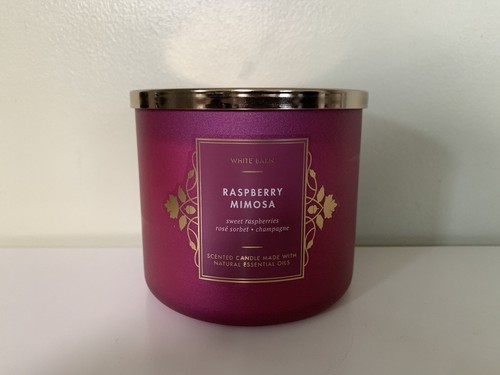NEW White Barn Bath & Body Works Raspberry Mimosa 3 Wick Scented Candle ...