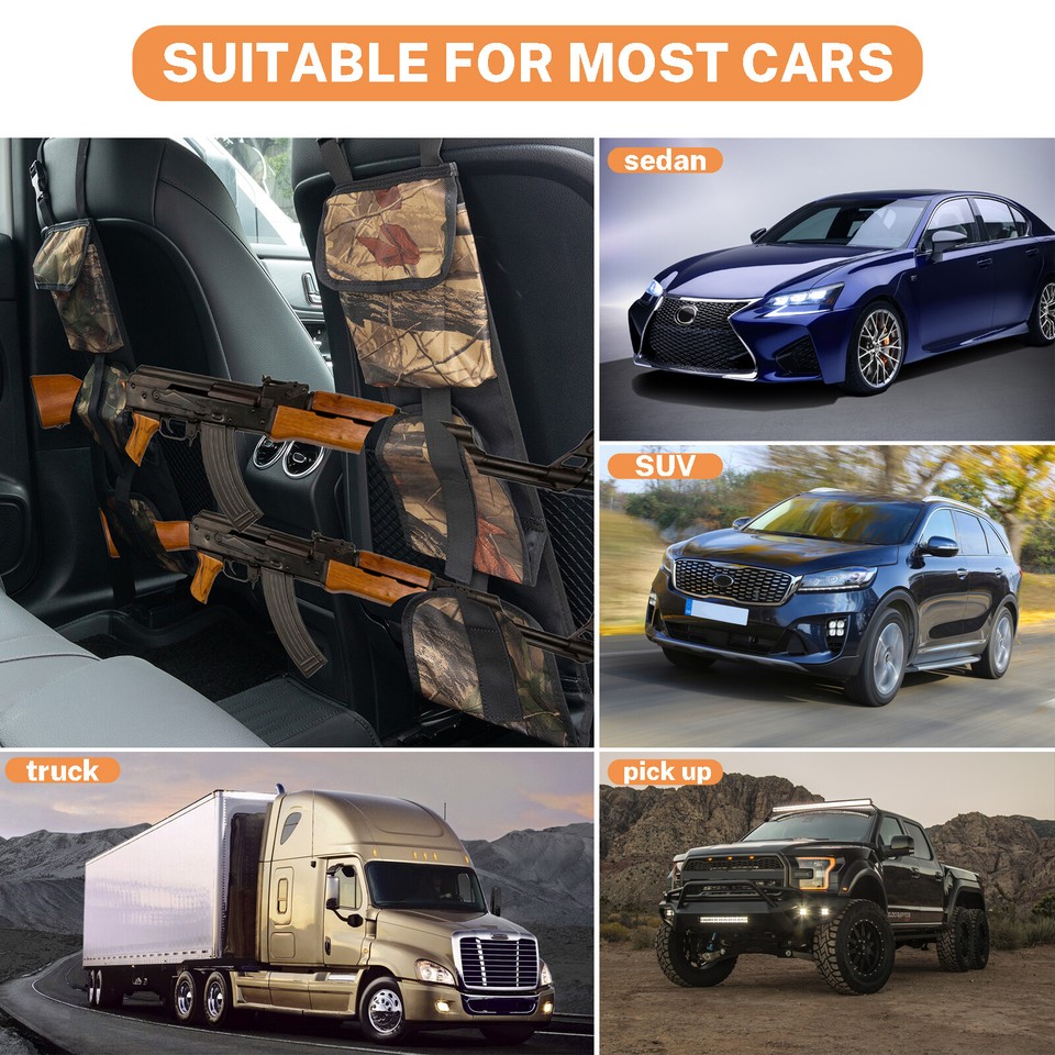 Vehicle Seat Back Gun Sling Rack Rifle Shotgun Storage for Cars Truck ...