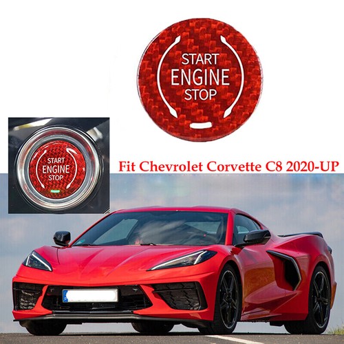 For Chevrolet Corvette C8 2020-2022 Carbon Red Engine Start Button Trim ...