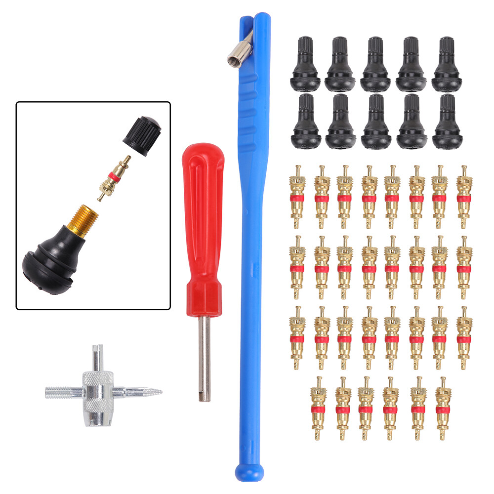 43PCS Kit Valve Stem Installation Remover&Repair Tool Puller Cars Tire ...
