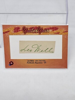 Leo Wells 2024 Historic Autographs Yester Year Cut Auto 1/1 MLB | eBay