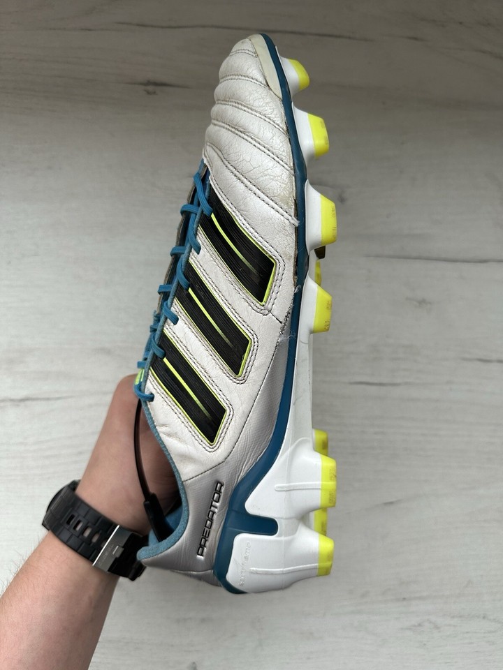 Adidas Predator Adipower FG White Leather Football Boots Cleats Soccer ...
