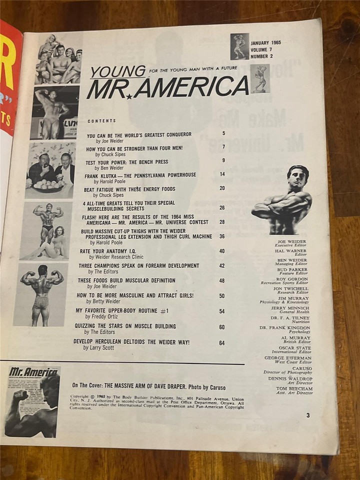 MR AMERICA bodybuilding muscle magazine DAVE DRAPER 1-65 | eBay