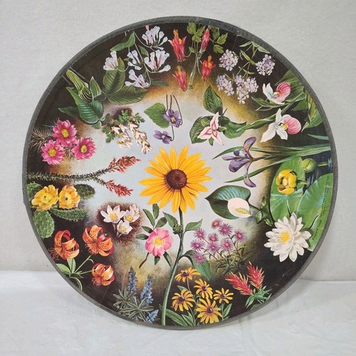 Springbok Wild Flowers Jigsaw Puzzle Vintage 1965 Round 500 Pieces C911 ...