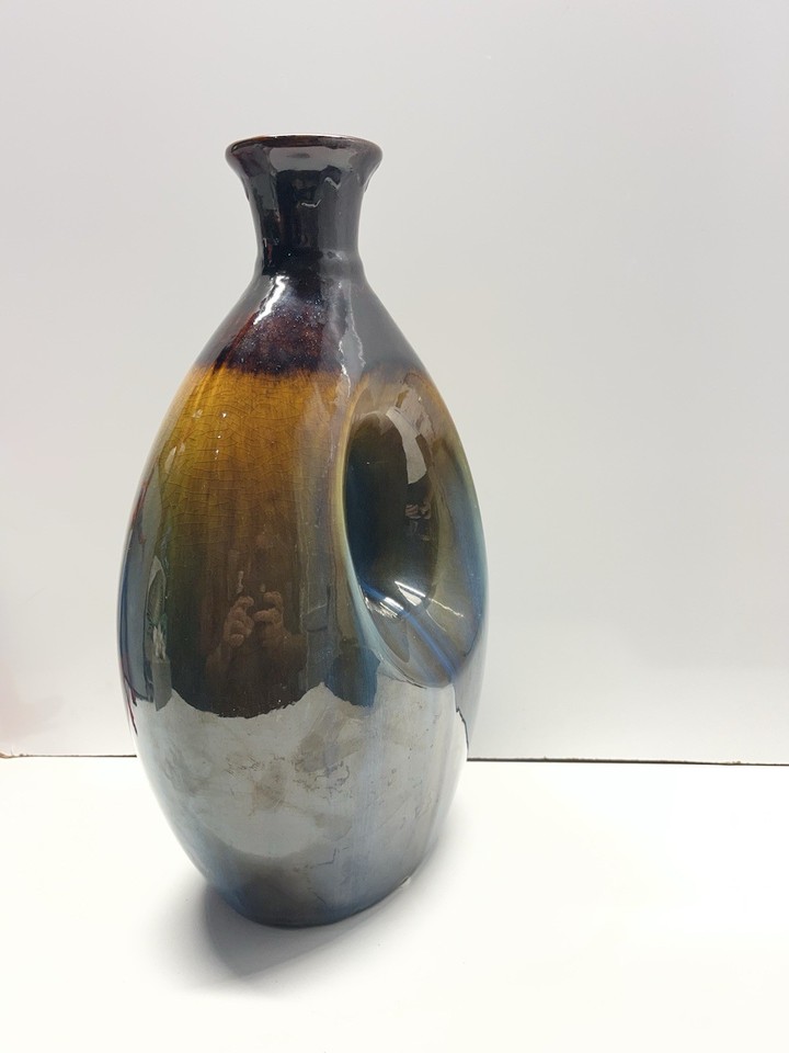 Apropos Home Collection Ceramic Vase Modern Brown Blue Round Decor 14 ...