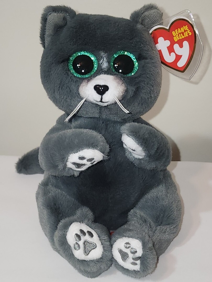 Ty Beanie Baby Bellies - BINX the Gray Kitty Cat 6" NEW MWMTs Plush ...