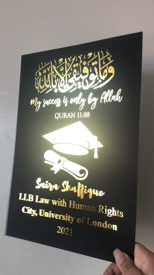 Personalised Graduation gift, Graduation foil print, Arabic Calligraphy ...