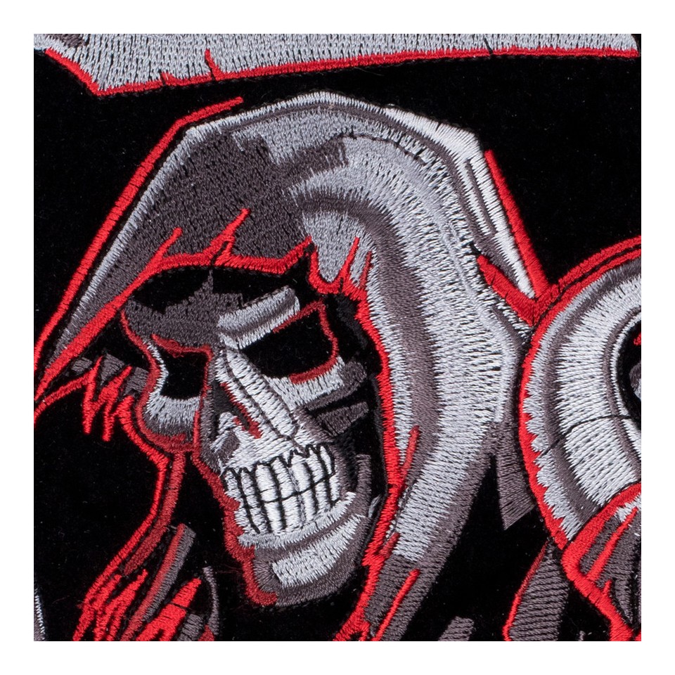 Countdown To Death Grim Reaper Hourglass Patch, Reaper Skull Patches | eBay