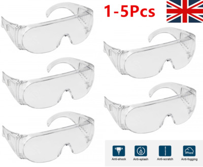 Clear Safety Over Glasses, Protective Glasses Anti-Fog Lab Goggles ...