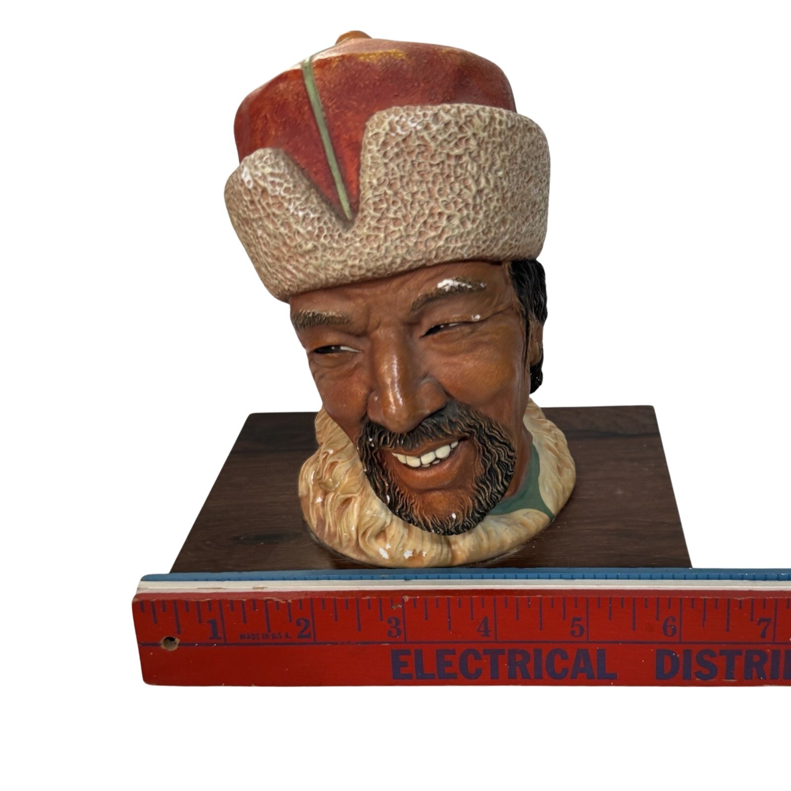 Vintage 1960s Bossons Chalkware Head Bust Himalayan Wood Base Free ...