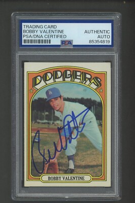 Bobby Valentine 1972 Topps Card #11 Dodgers PSA Encased Autograph | eBay