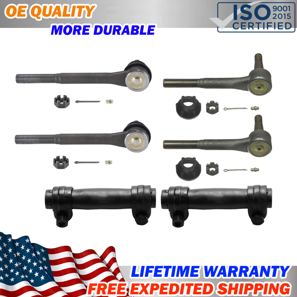 6PCS For Chevy C10 C20 C30 Front Tie Rod Ends & Adjusting Sleeves 4.3L ...