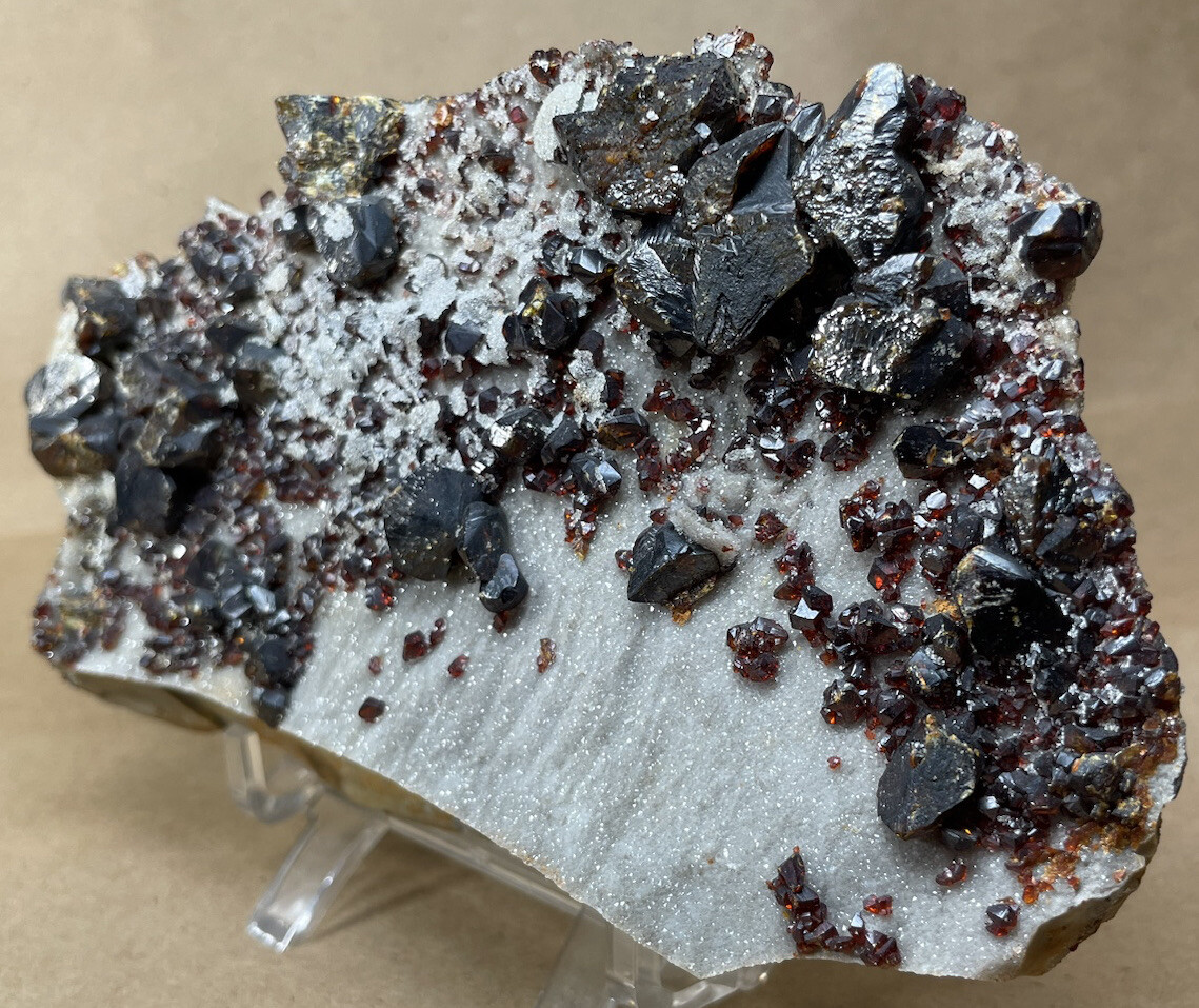 6 3/4”, Sphalerite (Ruby Jack) with Druzy Quartz on Chert, Tri State ...