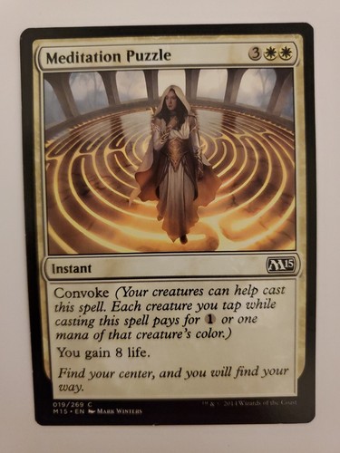 MTG Magic The Gathering Card Meditation Puzzle Instant White M15 | eBay