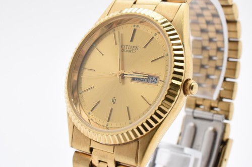 【NEAR MINT】Citizen 6100-R00391 Presidental Mens Day Date Quartz Watch ...