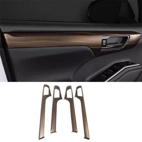 For Toyota Highlander 2020-2024 Peach Wood Inner Door Panel Strip Cover ...