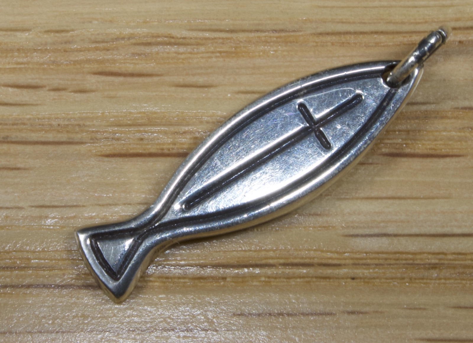 James Avery Sterling Silver Icthus Cross Fish Pendant… - Gem