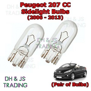 Peugeot 207 CC Front Sidelights / Parking Lights Side Light Bulb Bulbs ...