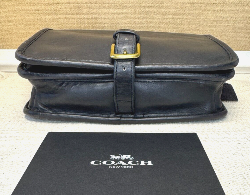 Vintage COACH Navy Saddle Pouch Standard Medium NYC Shoulder Bag ...
