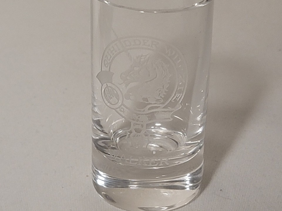 Vtg Scotland Collins Crystal Shot Glass Clan "Walker" Boxed | eBay