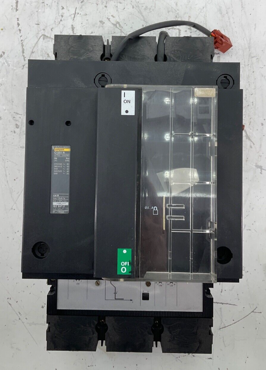 NEW MERLIN GERIN C1251N CIRCUIT BREAKER 1250 A 3P 690V STR 25DE TRIP ...