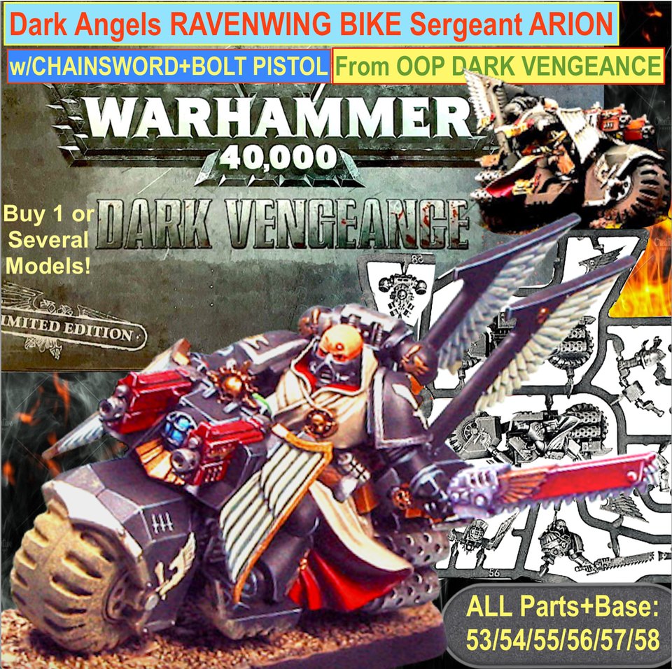 DARK ANGELS~VENGEANCE RAVENWING BIKES~SPACE MARINES=Games Workshop ...