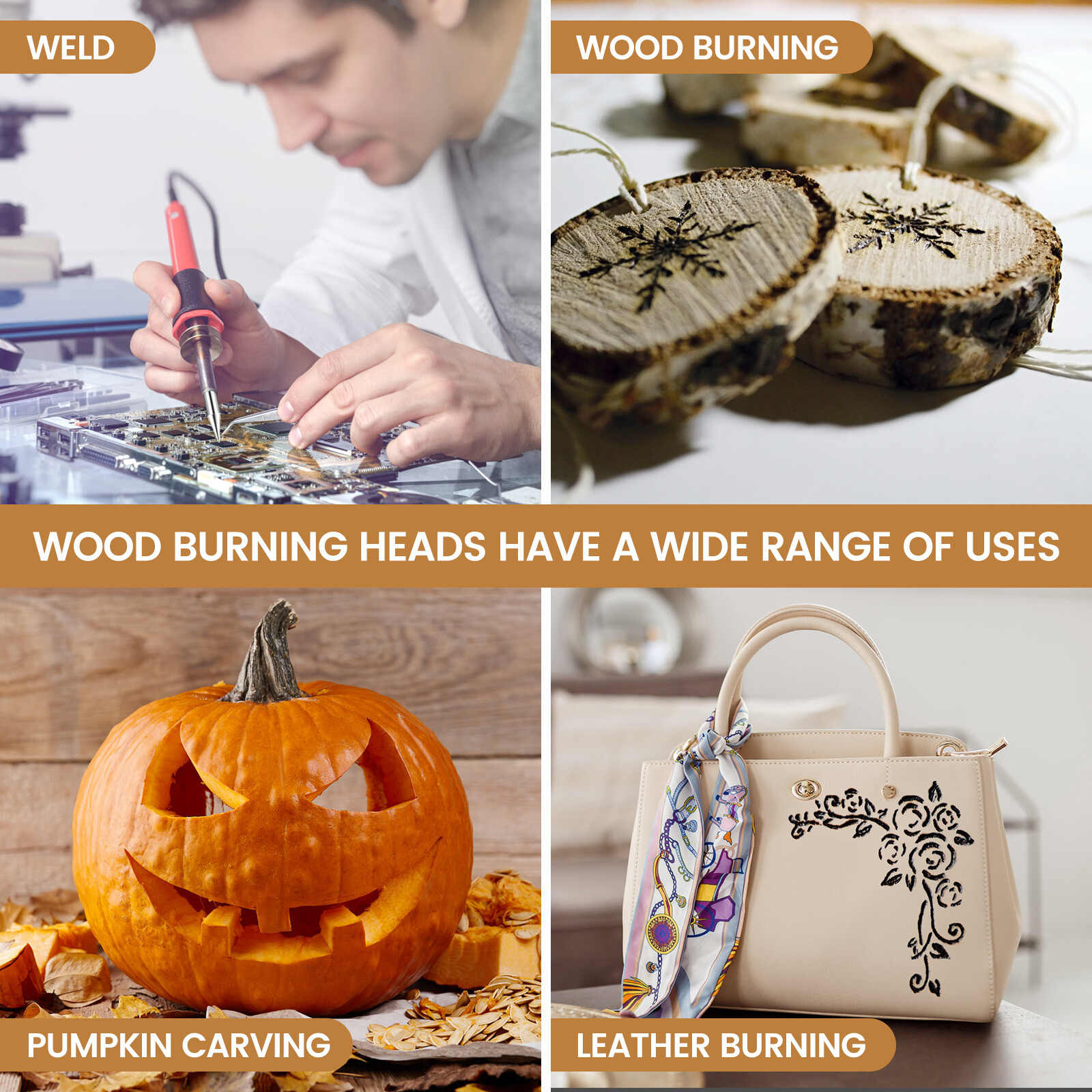 55Pcs Wood Burning Tips Kit with Alphabet Number Stencil Brass ...