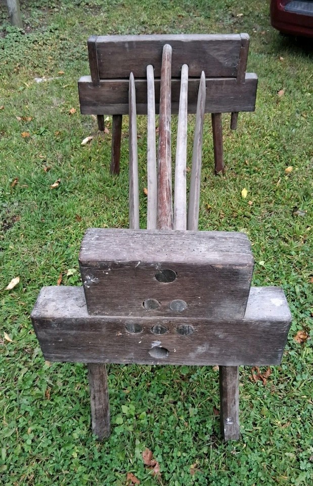 Large Antique Vintage Wooden Primitive Flax Breaker Scutching Device | eBay