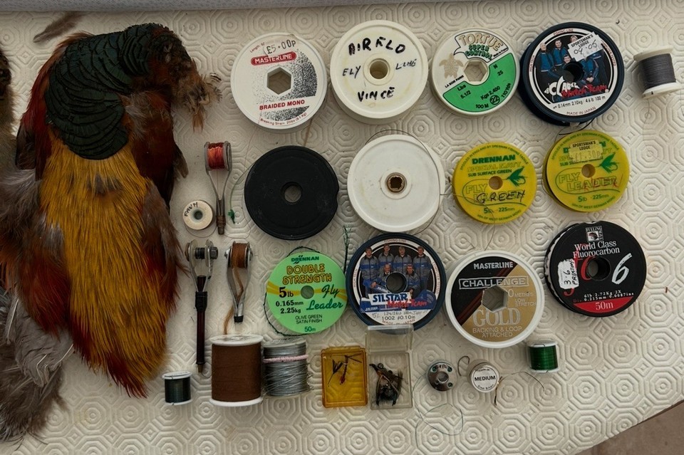Job flyfishing materials flies, reels, feathers, goose biots, bobbins | eBay UK