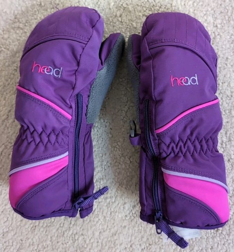 Head Jr. Zippered Side Ski Mittens Girl's Size S Purple Pink EUC | eBay