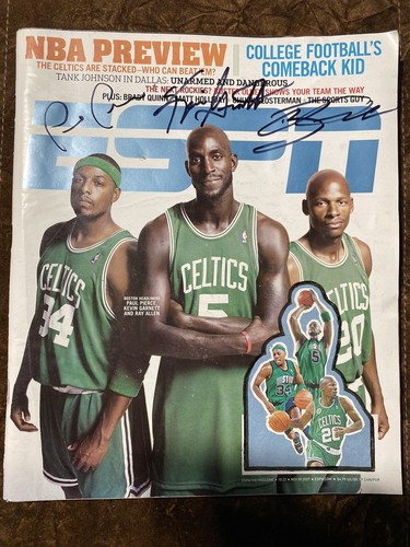 ESPN Magazine Signed By Boston Celtics Paul Pierce, Kevin Garnett & Ray ...