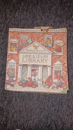 Richard Scarry's Look and Learn Library 4 Book Set & Box Case Vintage ...