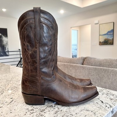 RUJO “The Tate” Boots 12 Men's Goat Leather Cowboy Western Brown Ranch ...