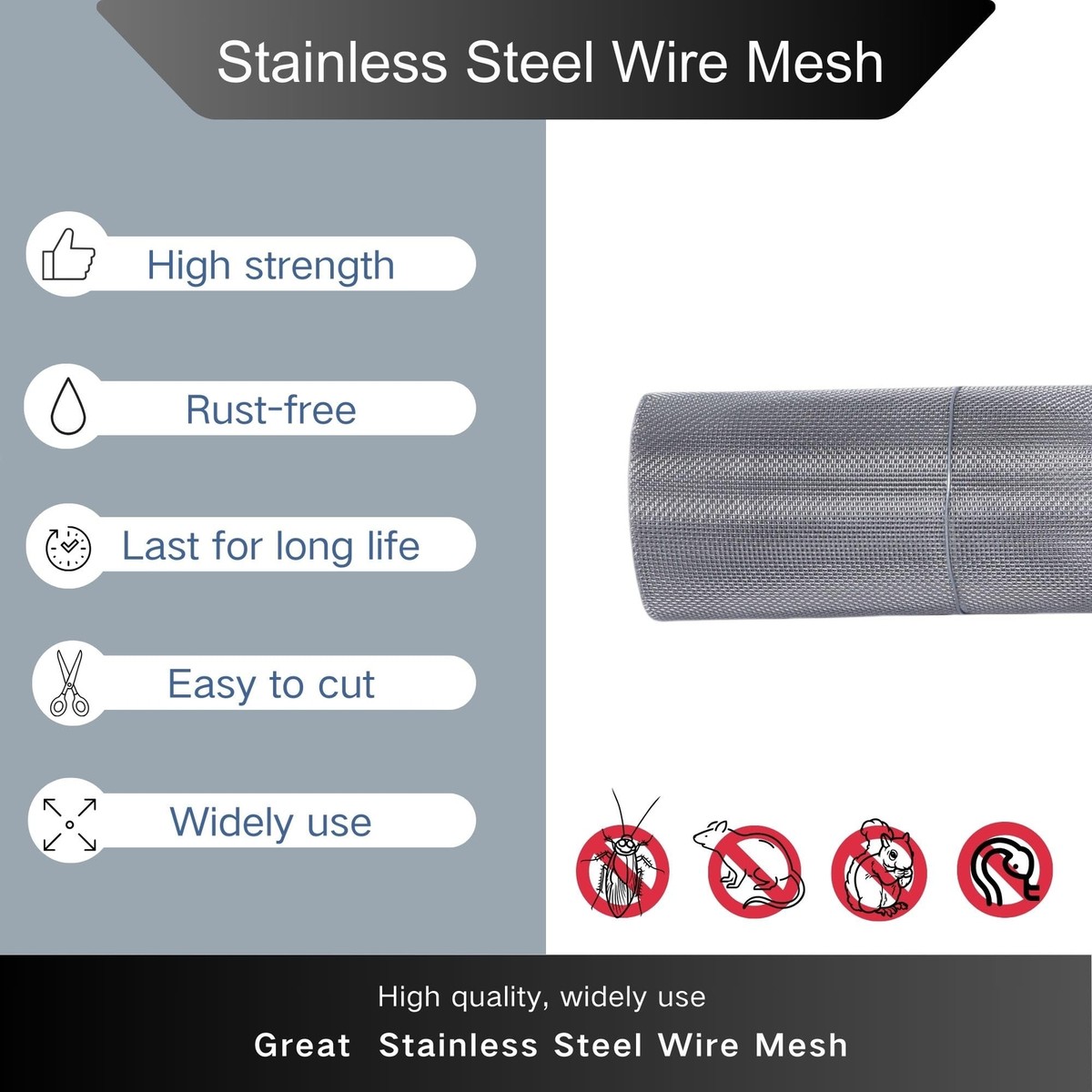 Ventilation Screen Material 304 Stainless Steel Wire Mesh 40 Mesh - 15 ...