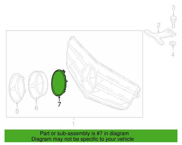 Mercedes Benz CL65 AMG CL550 CL600 11-13 Radiator Grille Emblem Plate ...