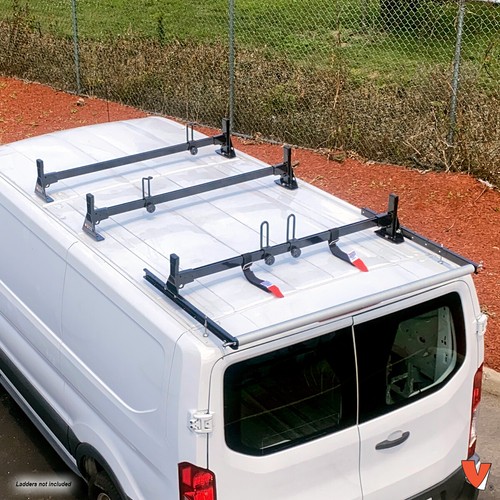 H1 3 Bar Steel Ladder Roof Rack w/Roller Fits: Ford Transit Low Roof ...