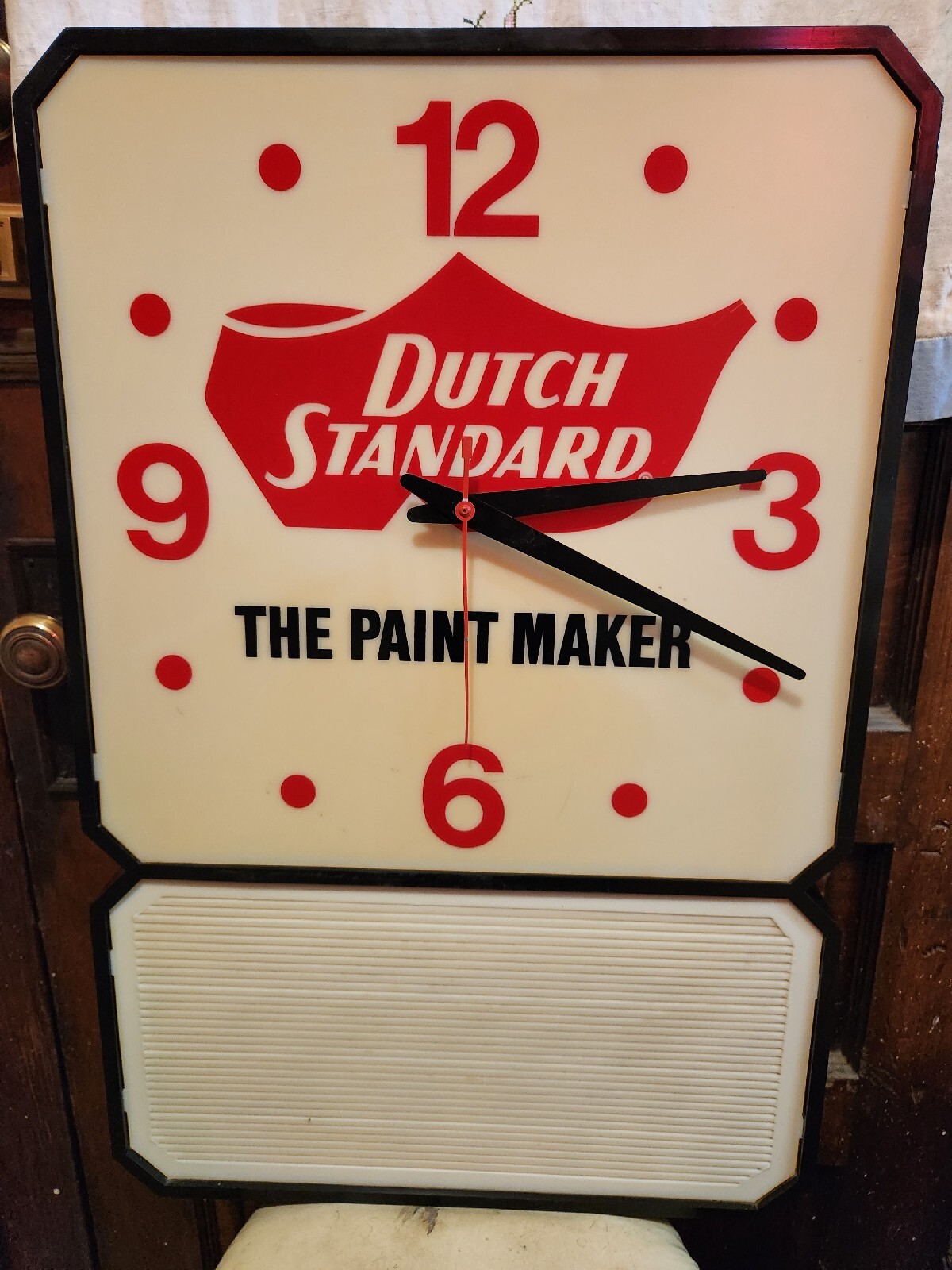 VINTAGE ORIGINAL SIGN LIGHTED CLOCK MESSAGE BOARD DUTCH STANDARD PAINT ...