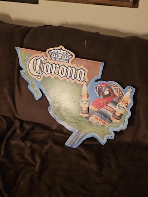 Corona Extra Beer Parrot Mexico Map Metal Tin Sign Vintage Bar rare ...