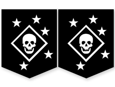 2-Pack: 2.5 inch B/W Black MARSOC Raiders Logo Sticker (marine decal ...