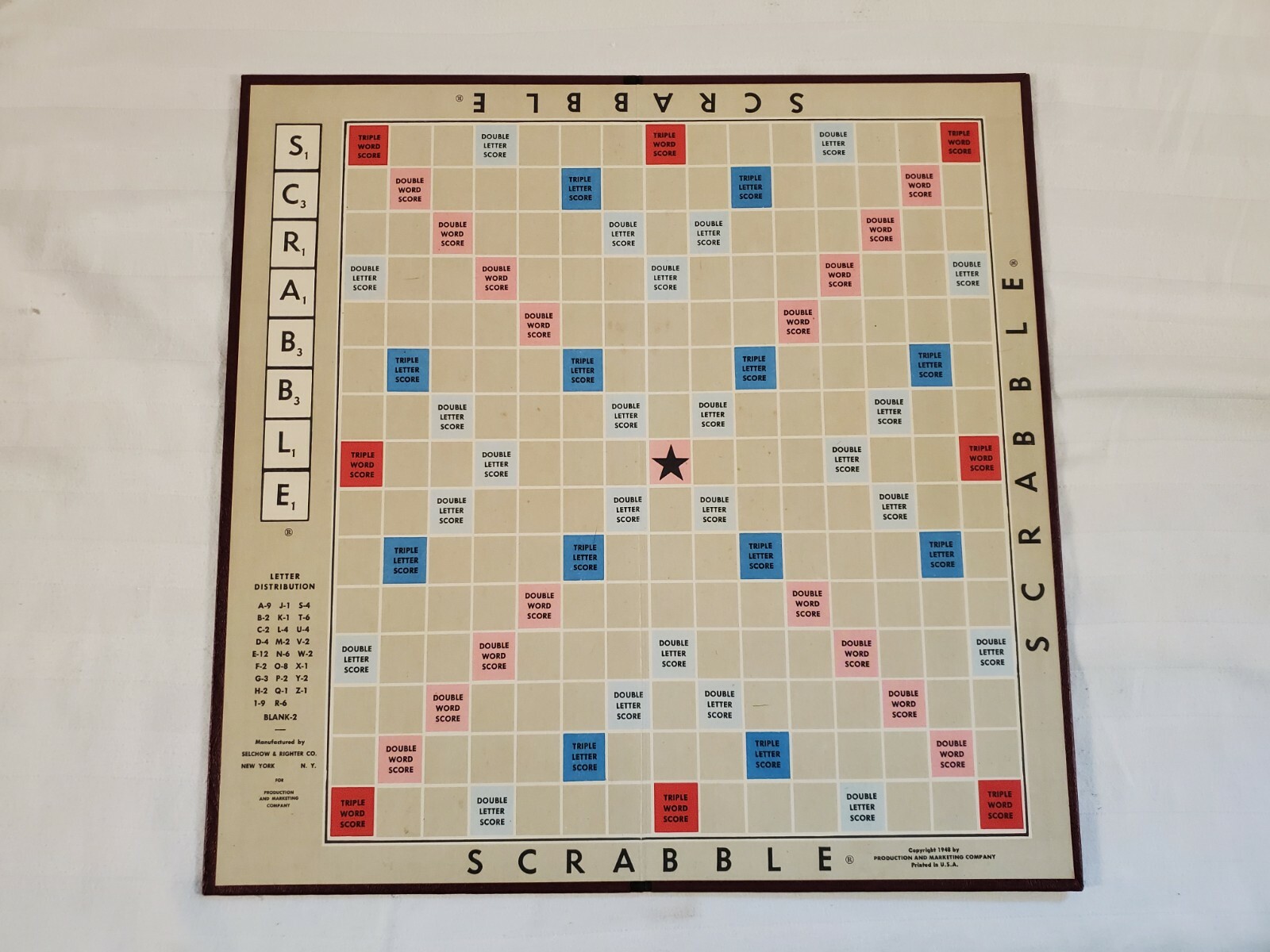Vintage 1948-1953 SCRABBLE Board Game Selchow & Righter - Complete ...