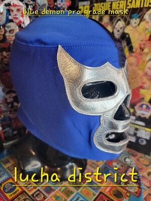 blue Demon Lucha Libre Pro Grade Mask with Leather | eBay