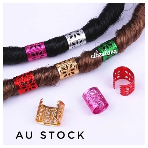 20PC Dreadlock Hair Ring Bead Braid Beard Cuff Clip Adjustable Colorful ...