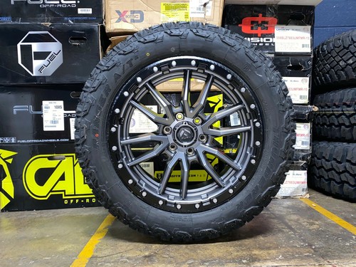 20x9 Fuel D680 Rebel Gray Wheels Rims 32" AT Tires 6x5.5 GMC Sierra ...