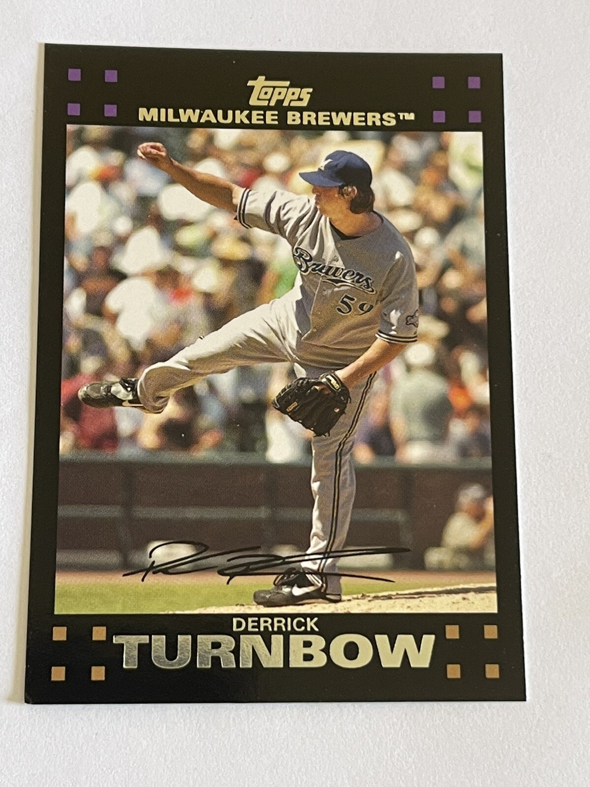 TOPPS 2007 MLB DERRICK TURNBOW #521 PITCHER MILWAUKEE BREWERS BASEBALL ...