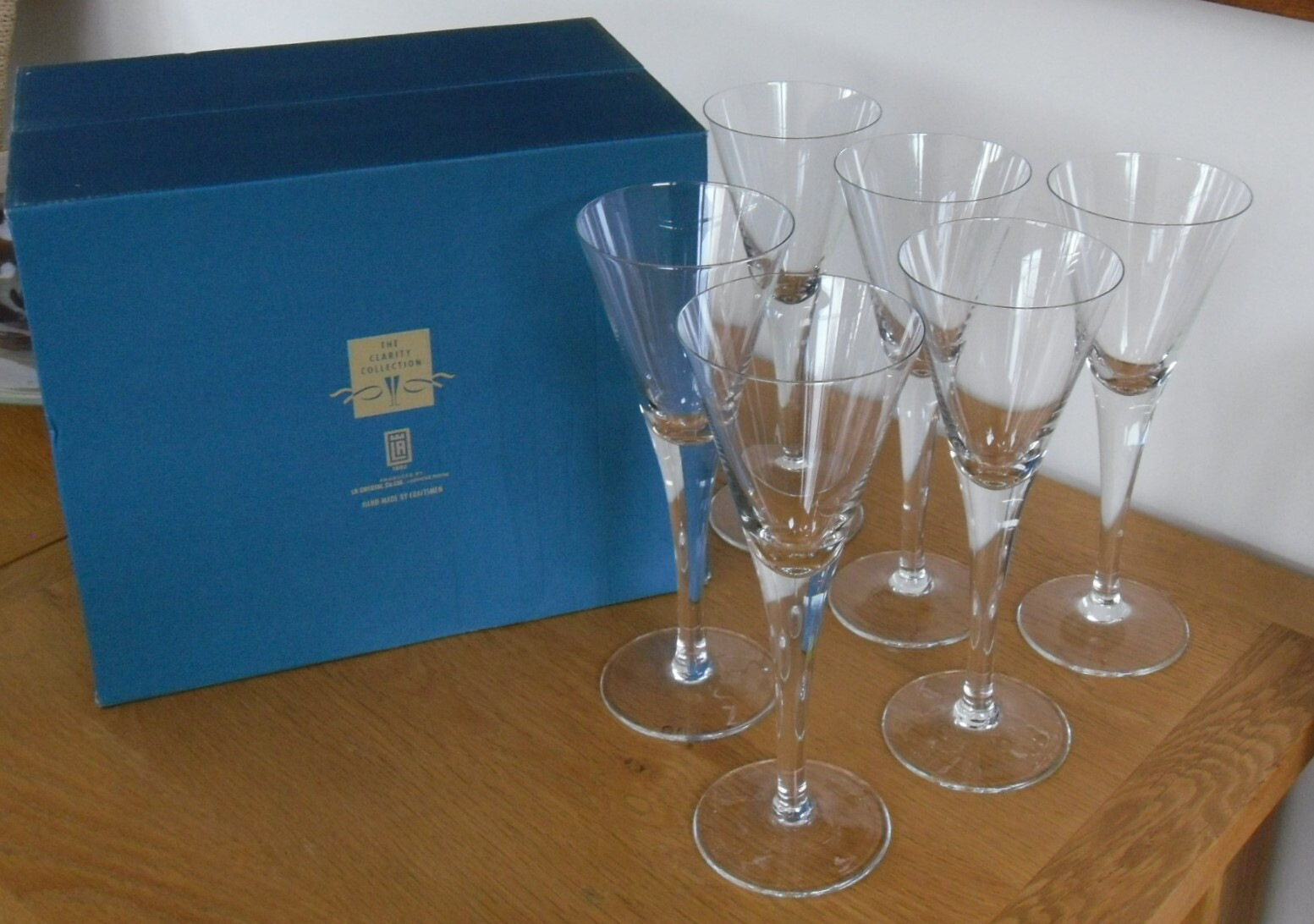 6 Large Crystal Glass Red Wine Goblets LEDNICKE ROVNE LR Slovakia - 24 ...