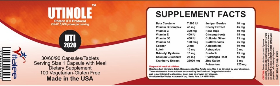 Utinole UTI 2020. Ultimate Urinary Tract Infection Protection (Capsule ...