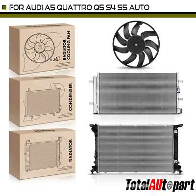 New 3pcs Radiator & AC Condenser & Cooling Fan Kit for Audi A5 Quattro ...