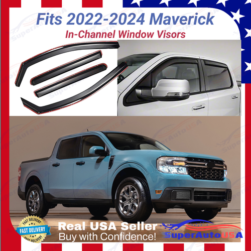 For Ford Maverick 2022-24 In-Channel Window Visors Wind Sun Guard Bug ...